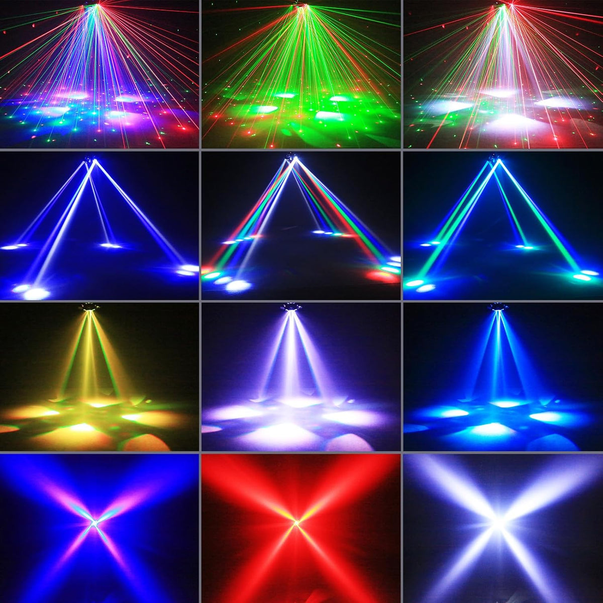 120W Bühnenlicht 4-in-1 RGBW Moving Head Lichteffekt Laserlicht Schein ...